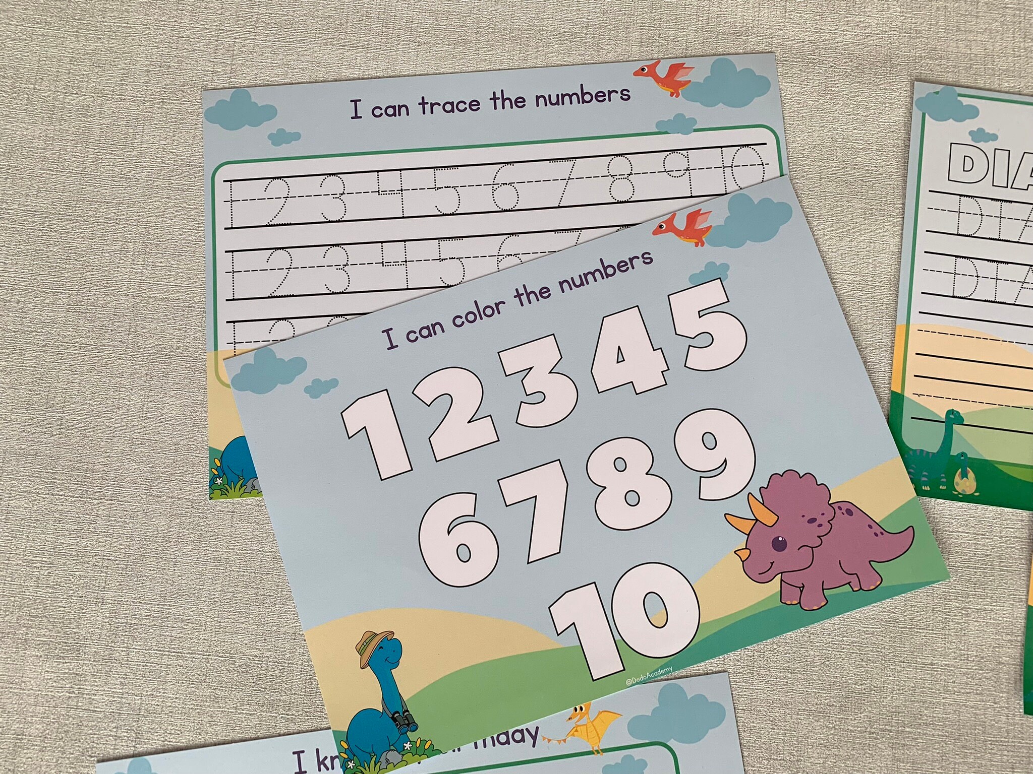 Custom Name Tracing Practice Dinosaur Birthday and Age Learning ...