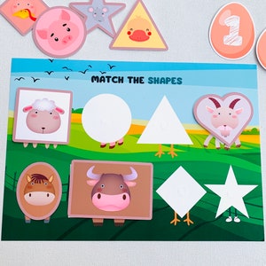 On the Farm Busy Book Animal Matching Activity Printable Toddler Quiet ...