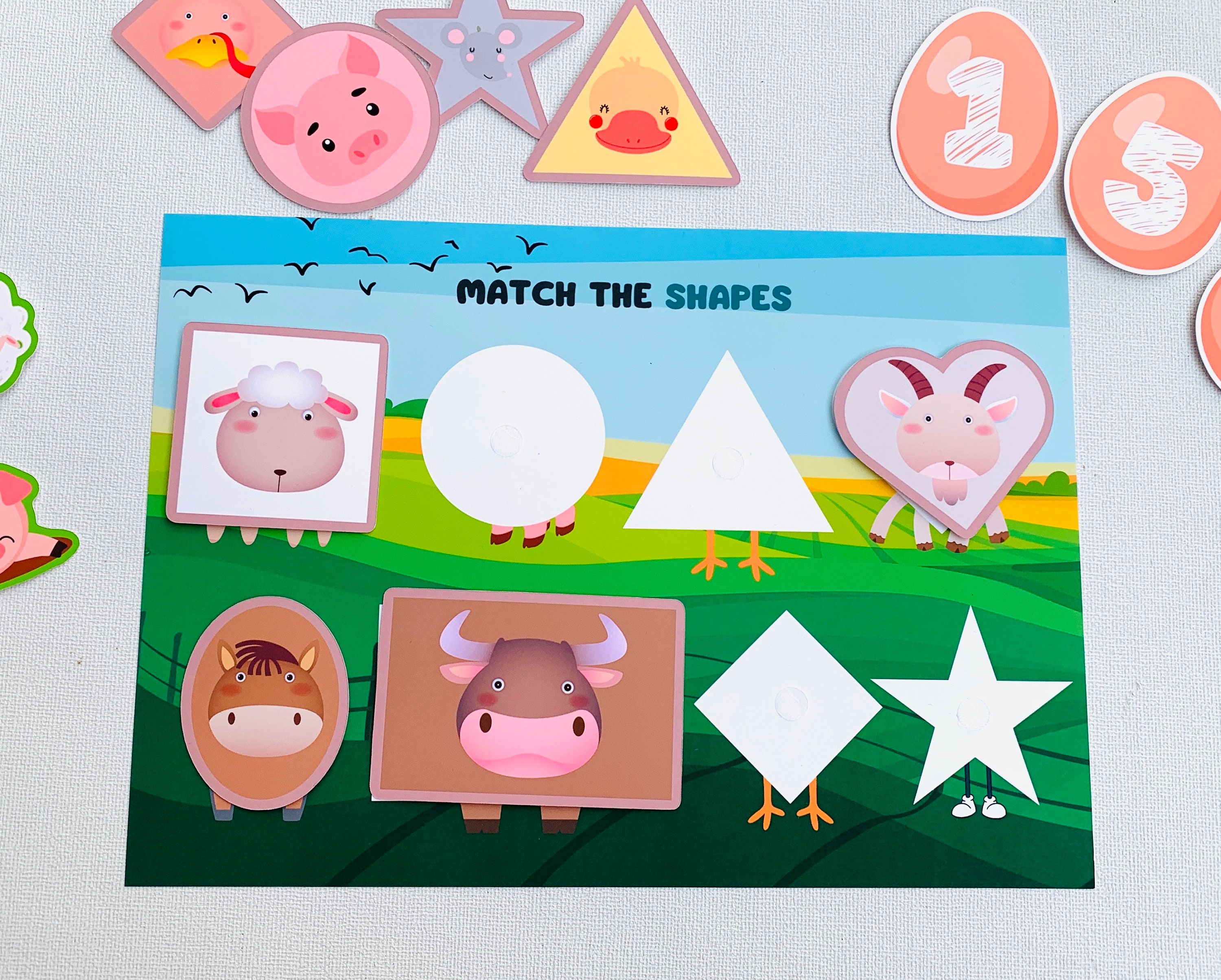On the Farm Busy Book Animal Matching Activity Printable Toddler Quiet ...