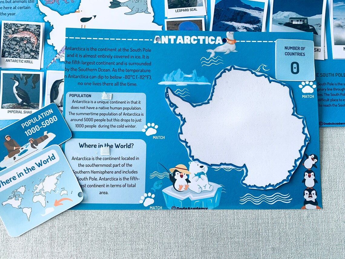 Antarctica Continents & Oceans Printable Activity Pack World - Etsy