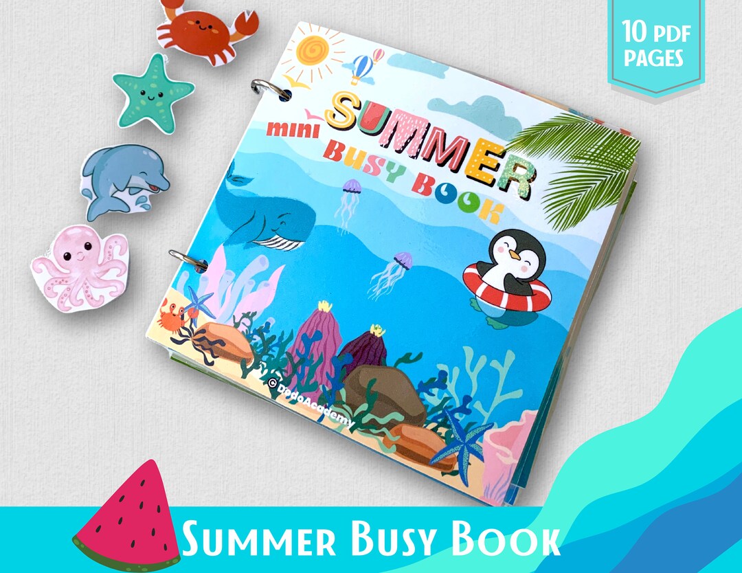 Toddler Busy Book Summer Mini Busy Binder First Activity Book Color ...