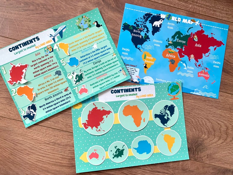 Continents Printable Activity Pack World Geography Busy Book Map ...