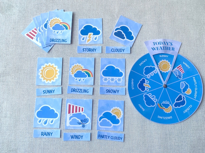 Weather Station Weather Chart Learning Binder Weather Wheel Flash Cards ...