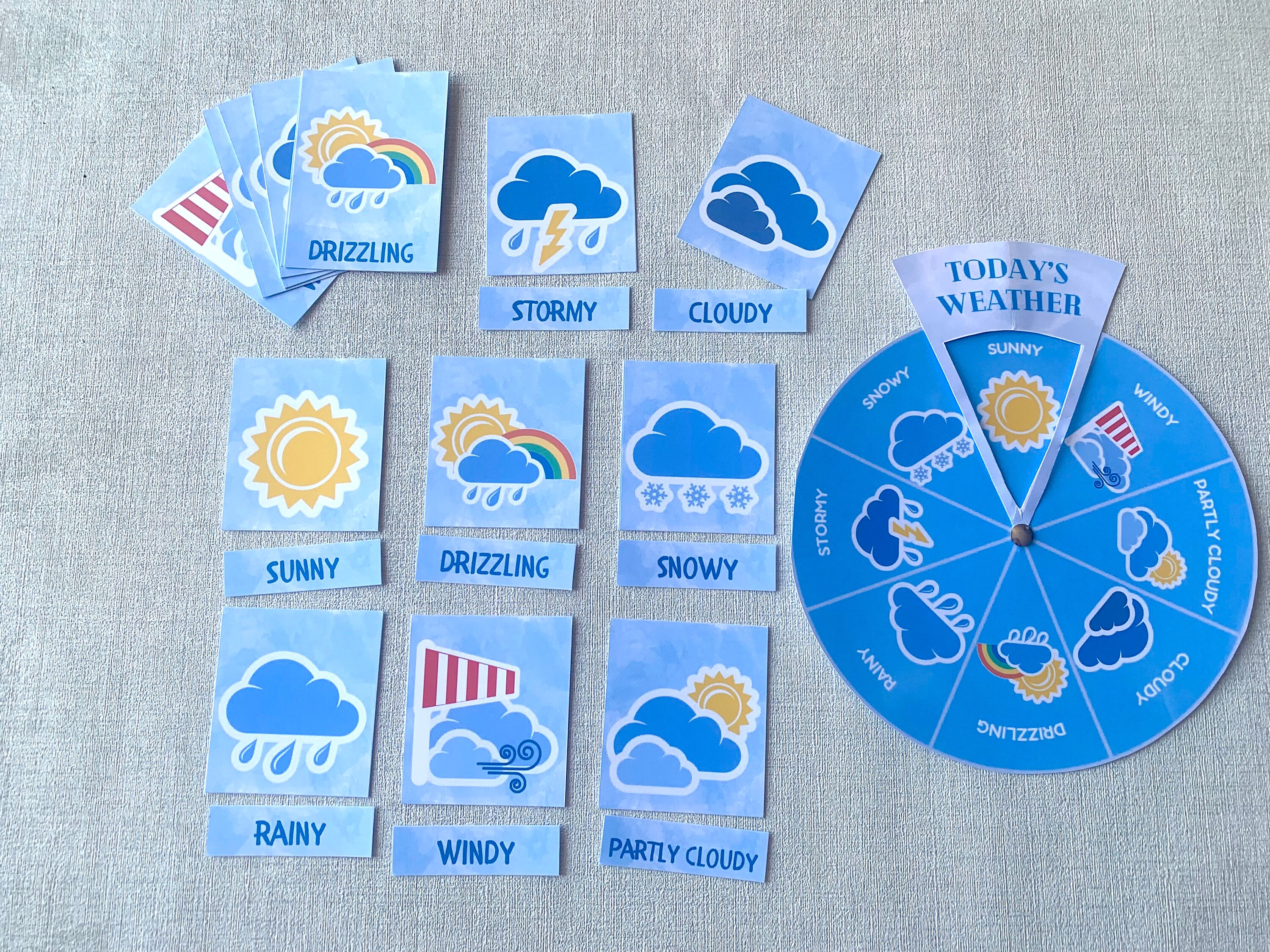 Weather Station Weather Chart Learning Binder Weather Wheel Flash Cards ...