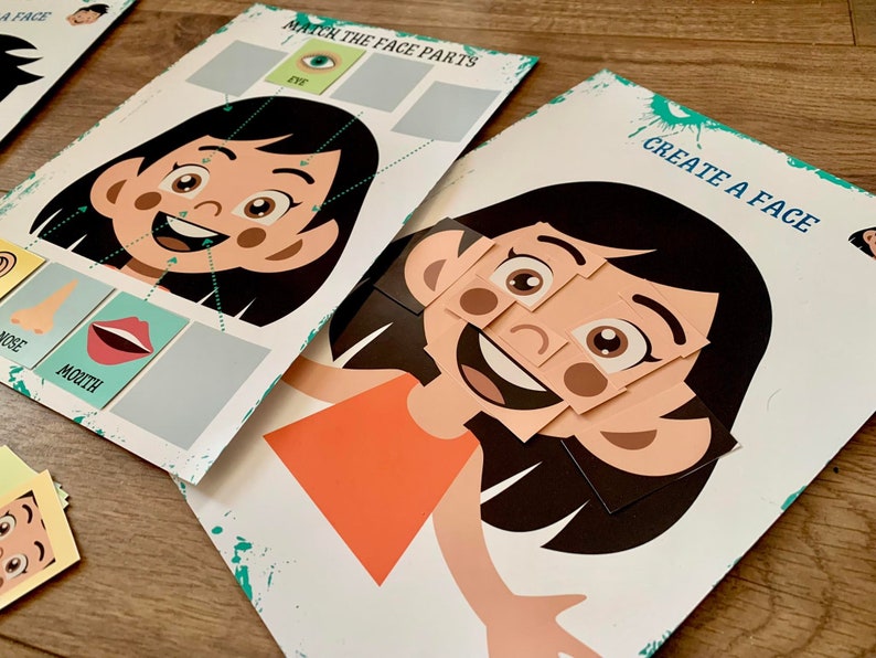 Face Parts Learning Activity Flashcards Human Anatomy Preschool ...