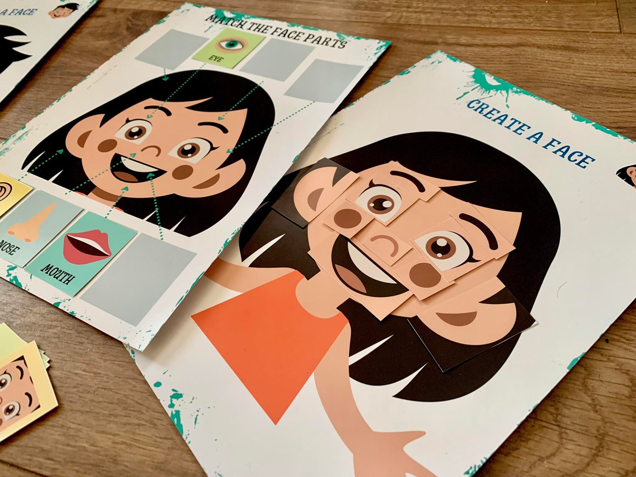 Face Parts Learning Activity Flashcards Human Anatomy Preschool ...
