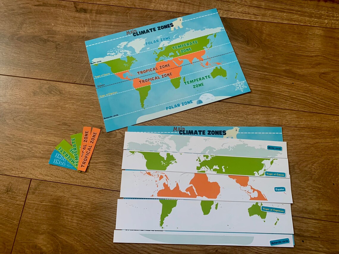 Main Climate Zones Printable Activity Pack World Geography | Etsy