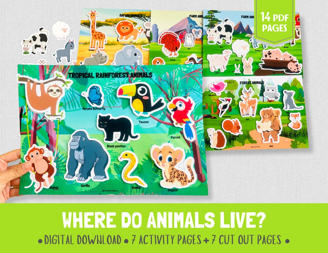 Animal Homes Matching Game: Montessori Toddler Learning Binder (PDF ...