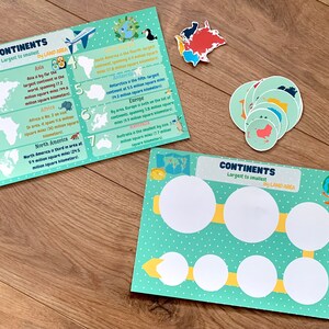 Continents Printable Activity Pack World Geography Busy Book Map ...