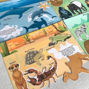 Geography Busy Book: Continents, Oceans, and Animal Habitats (printable ...
