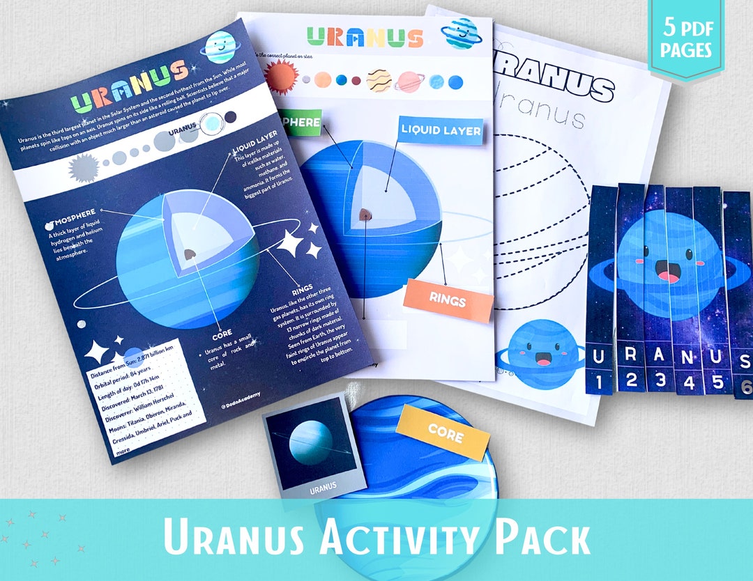Uranus Activity Pack Solar System Busy Book Pages Outer Space Learning ...