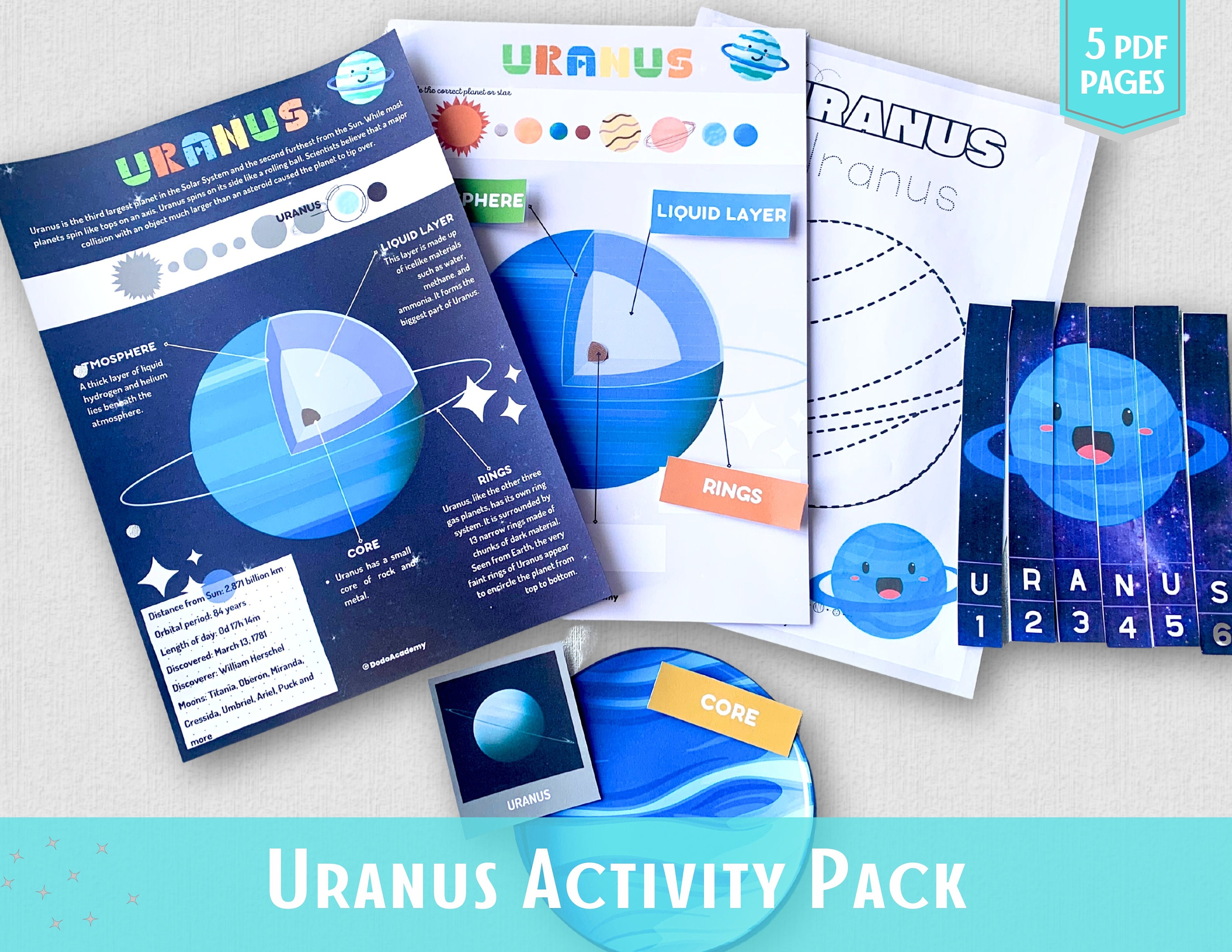 Uranus Activity Pack: Solar System Learning Binder (PDF) - Etsy