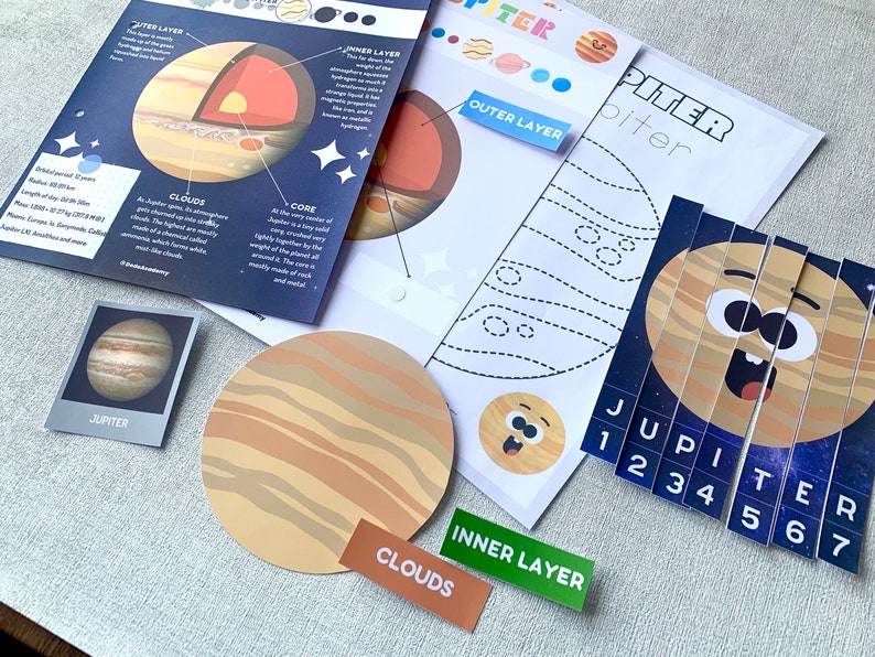 Jupiter Activity Pack Solar System Busy Book Pages Outer Space Learning ...