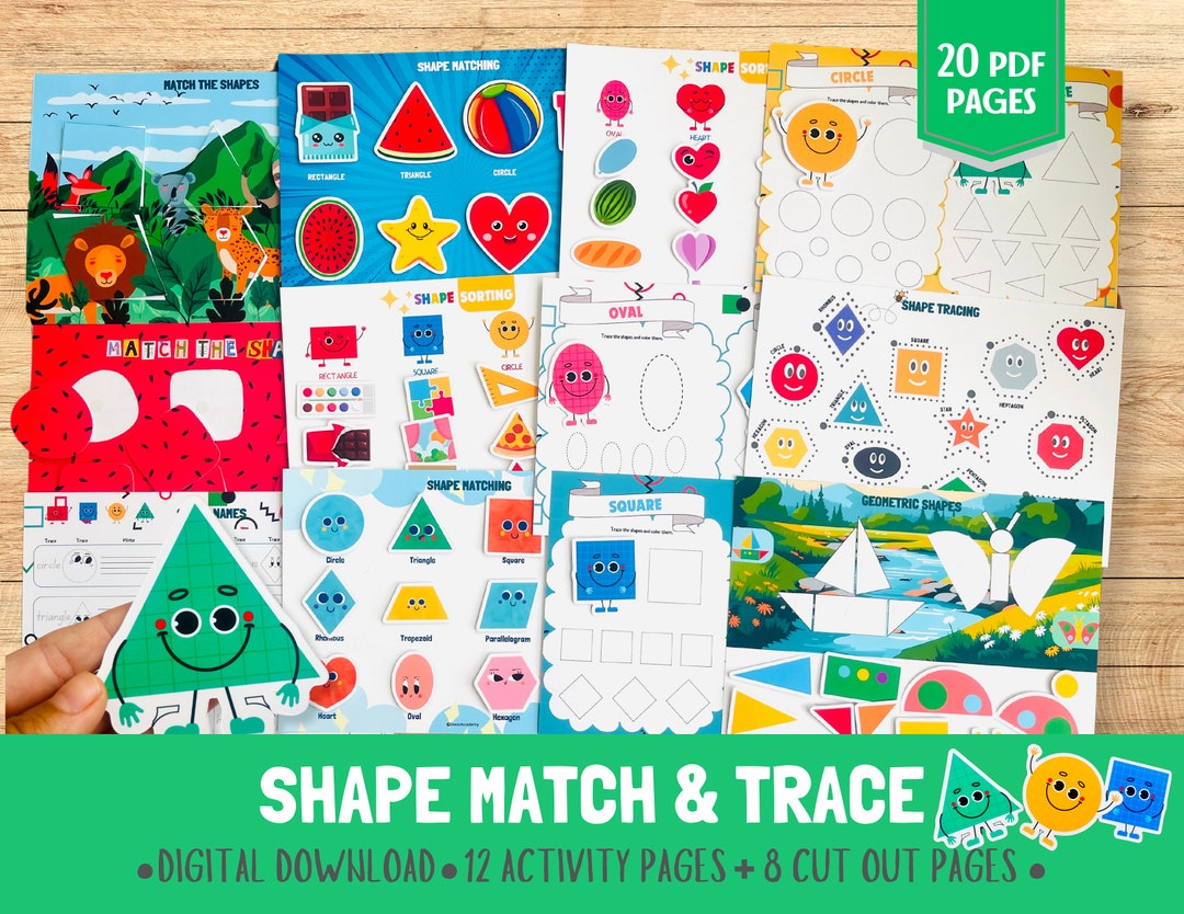 Shapes Matching Activities Shapes Sorting Game Toddler Busy Book ...