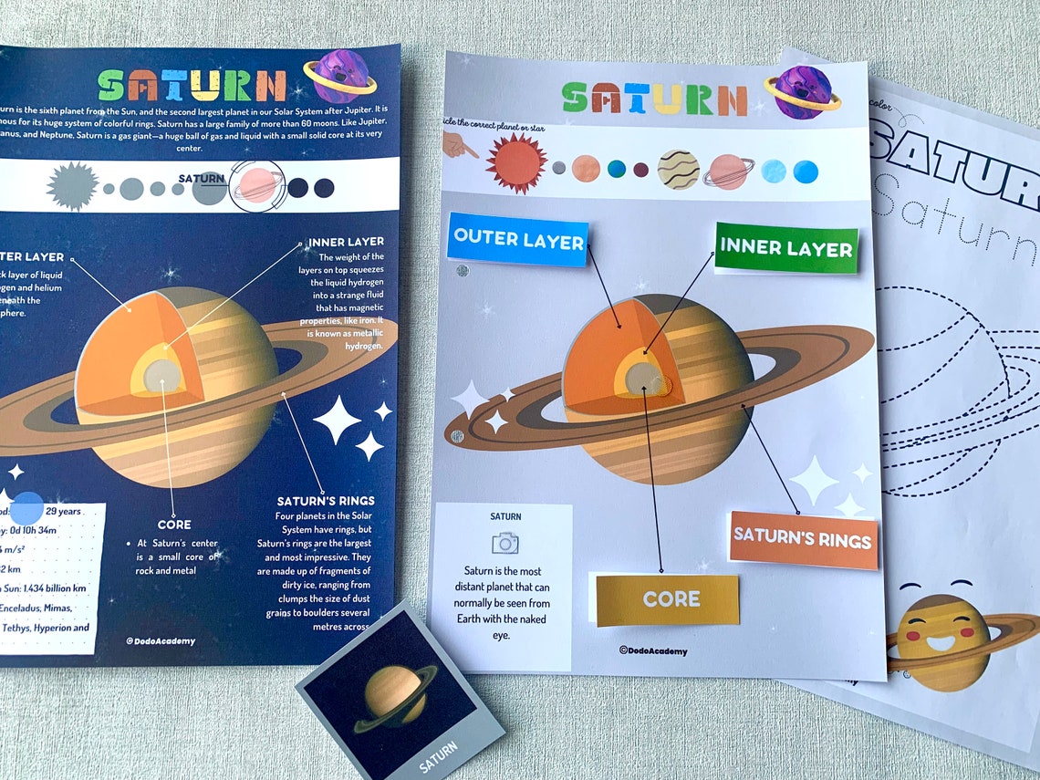 Saturn Activity Pack Solar System Busy Book Pages Outer Space - Etsy