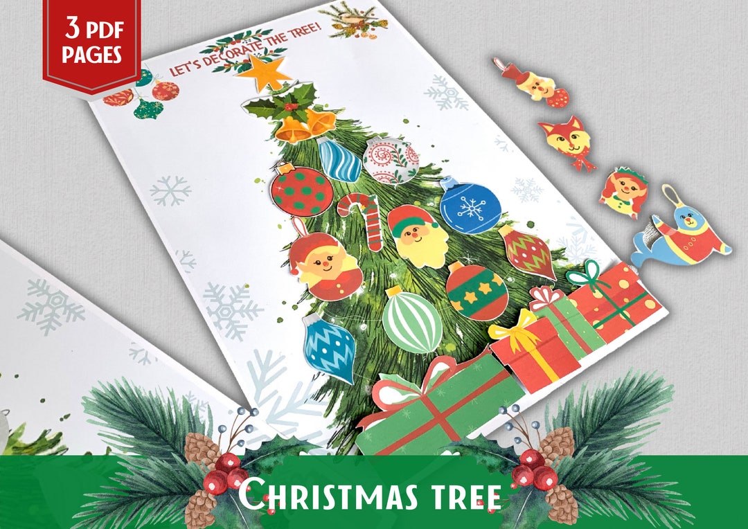 Christmas Busy Book Tree Decoration Winter Learning Activity Toddler ...