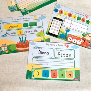 Custom Name Tracing Practice Dinosaur Birthday and Age Learning ...