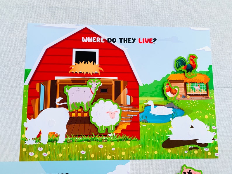On the Farm Busy Book Animal Matching Activity Printable Toddler Quiet ...
