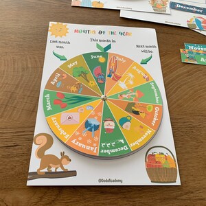 Months and Seasons Wheel Printable Activities Toddler Matching Game ...