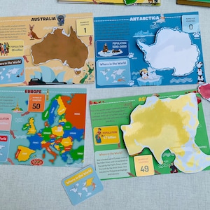 Geography Busy Book: Continents, Oceans, and Animal Habitats (printable ...