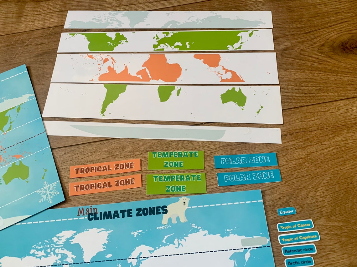 Main Climate Zones Printable Activity Pack World Geography | Etsy