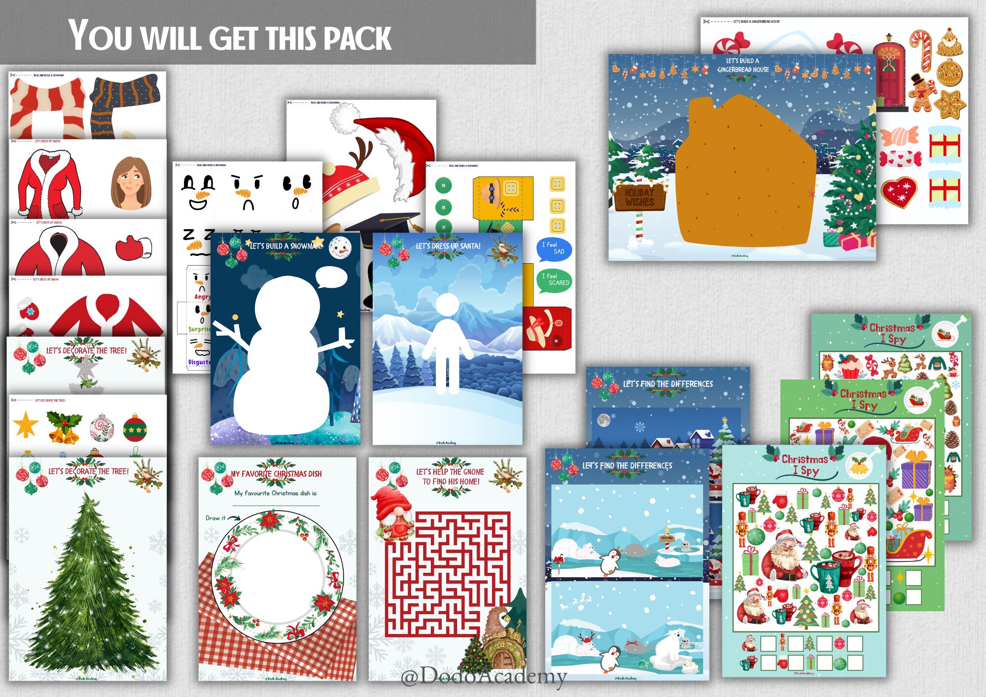 Christmas Busy Book Activity Pack Printable Toddler Christmas - Etsy