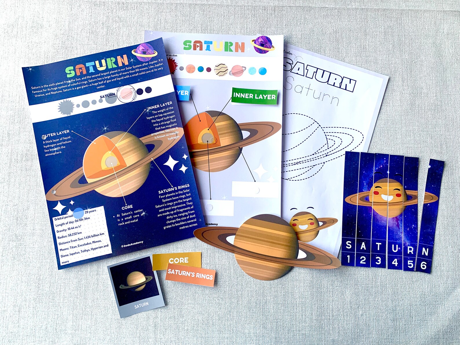 Saturn Activity Pack Solar System Busy Book Pages Outer Space Learning ...