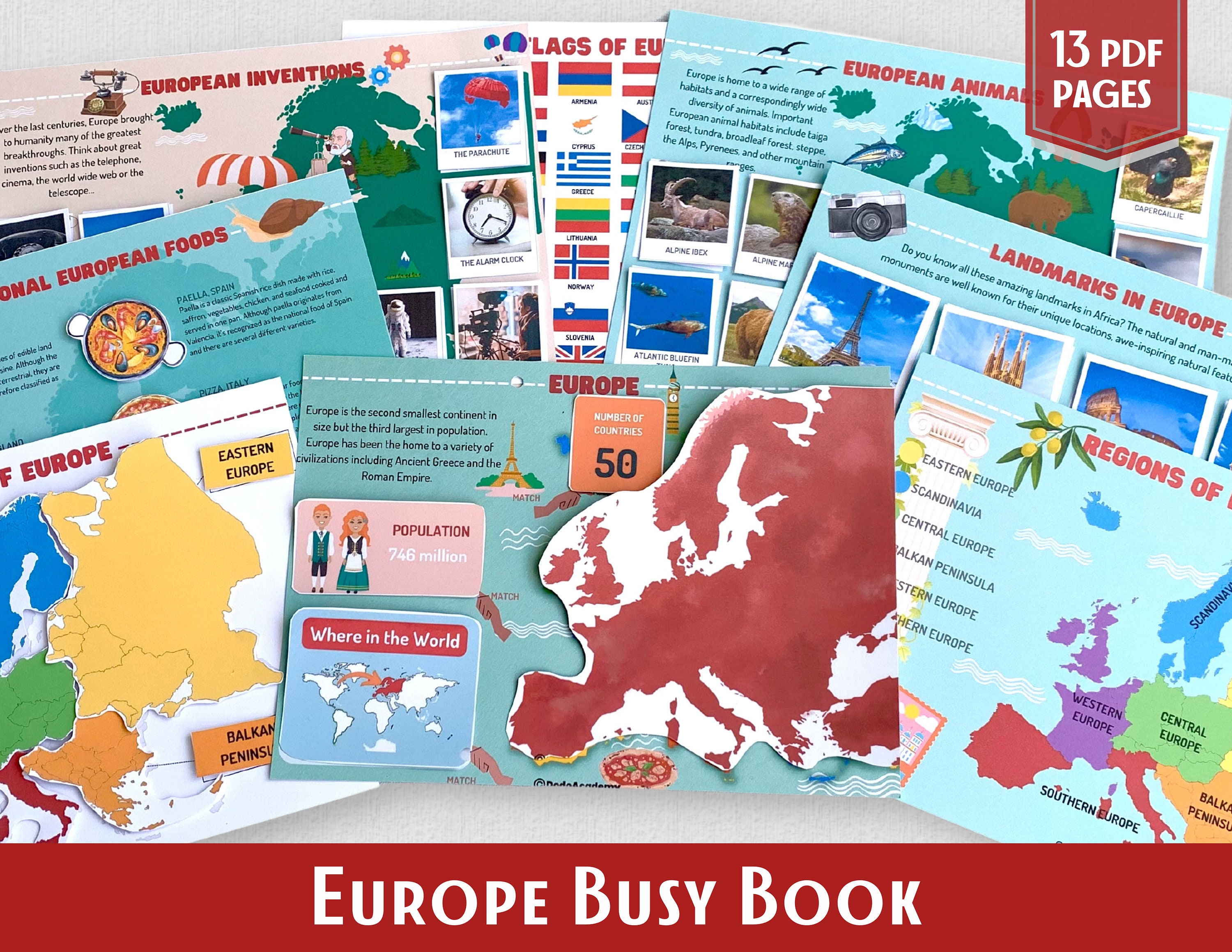 Europe Continents & Oceans Printable Activity Pack World - Etsy