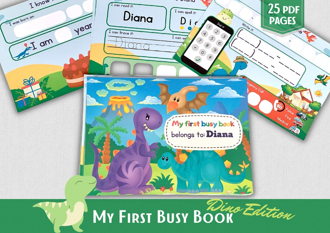Personalized Toddler Busy Book Printable Preschool Activities for Kids ...