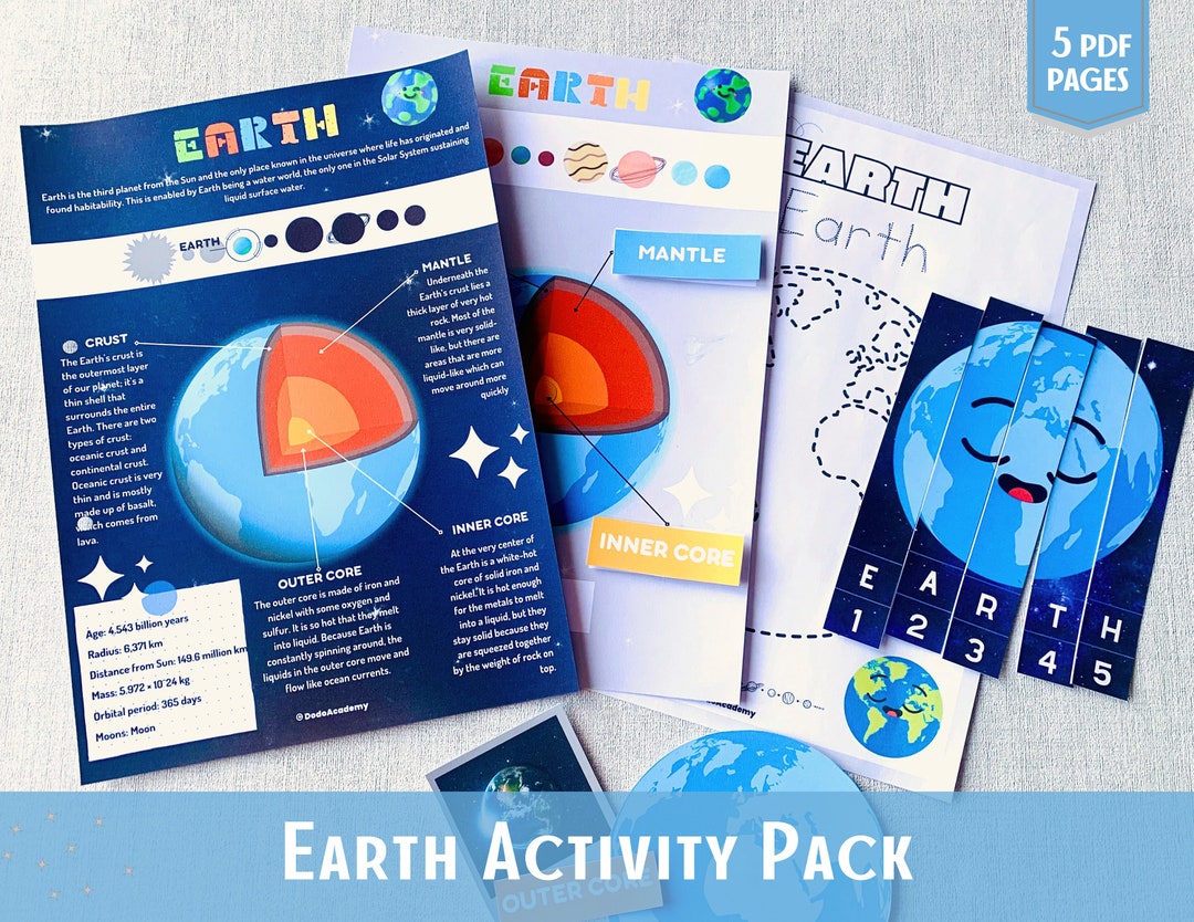 Earth Activity Pack Solar System Busy Book Pages Outer Space Learning ...