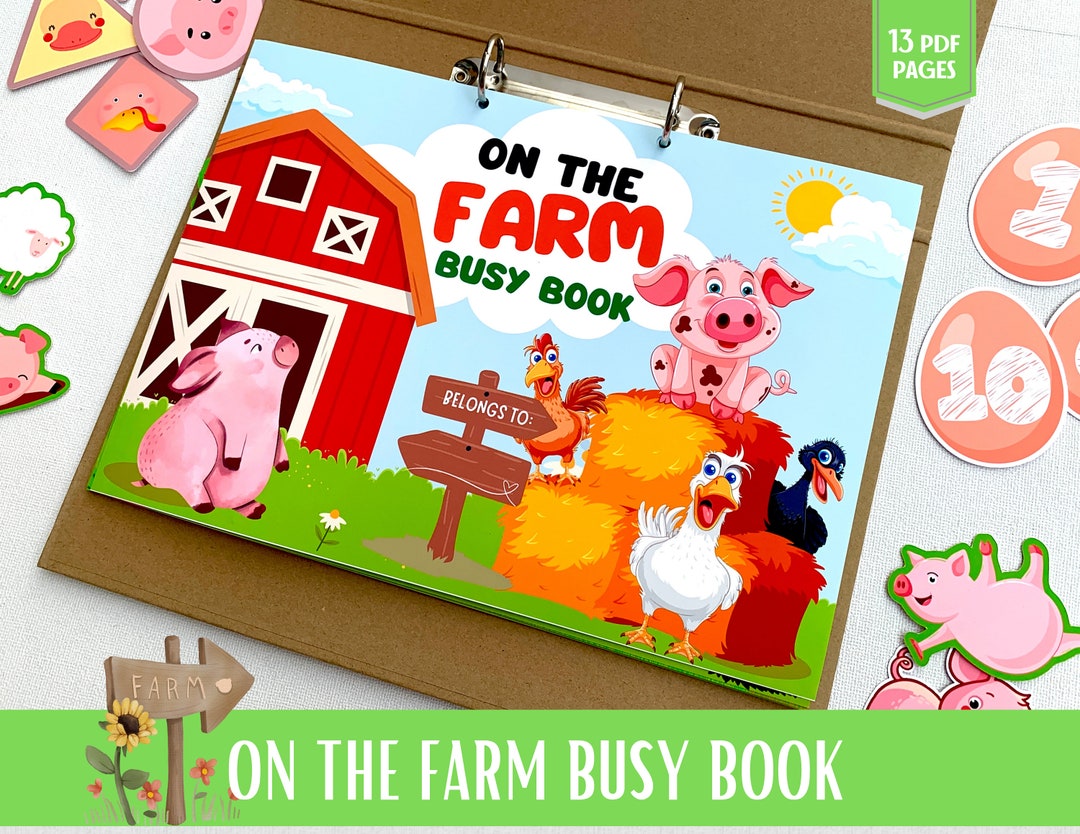 On the Farm Busy Book Animal Matching Activity Printable Toddler Quiet ...