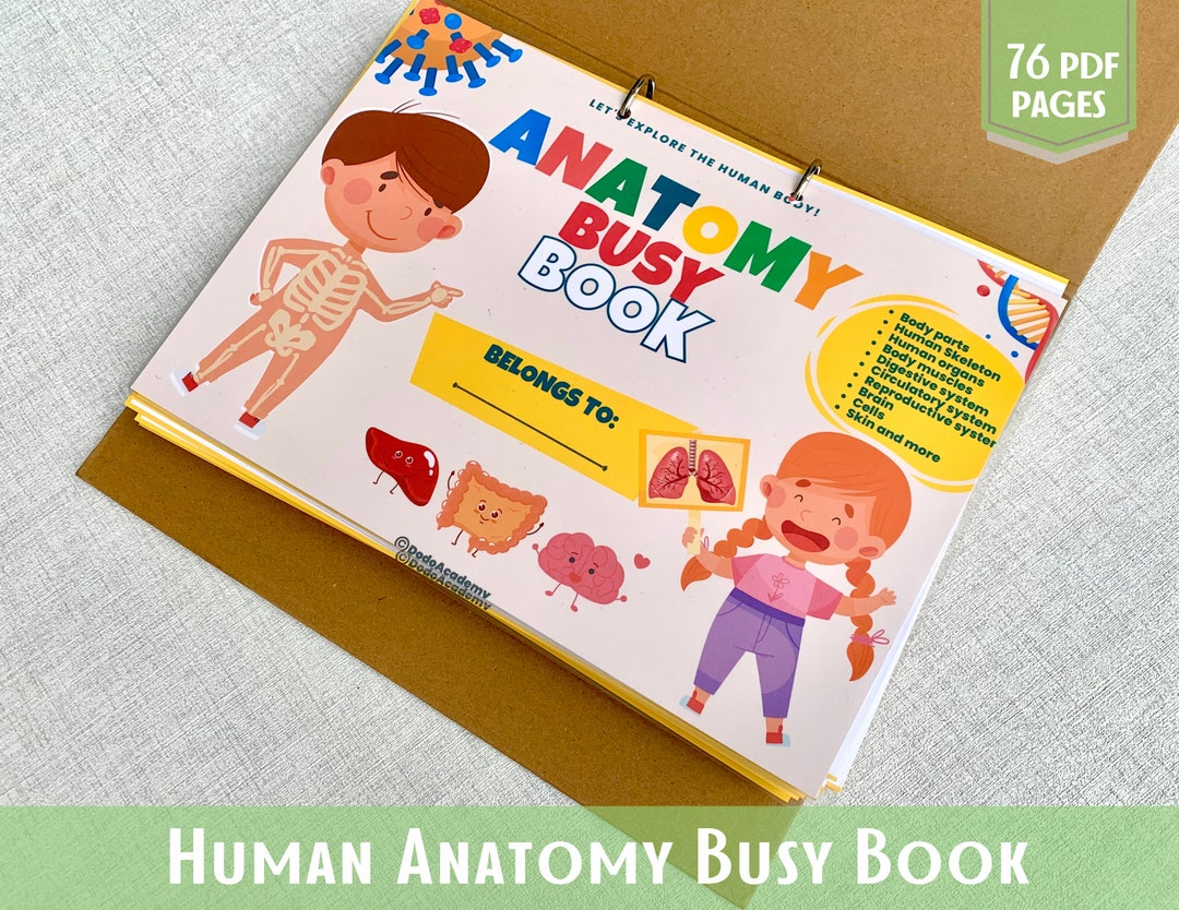 Human Anatomy Busy Book Body Parts Printable Montessori Material ...