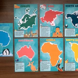 Continents & Oceans Printable Activity and Flashcards Pack World ...