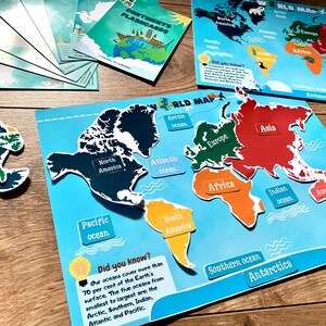 Continents & Oceans Printable Activity and Flashcards Pack World ...