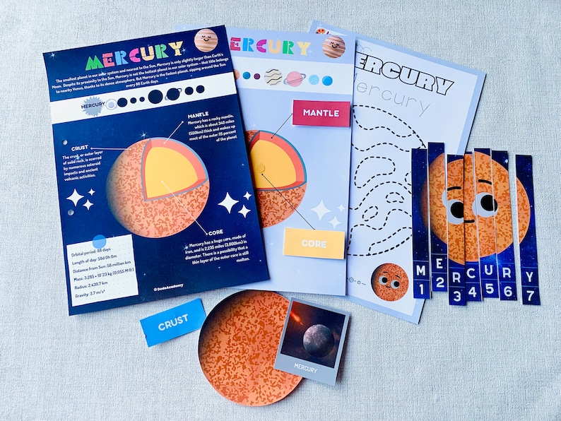 Mercury Activity Pack: Solar System Learning Binder (PDF) - Etsy