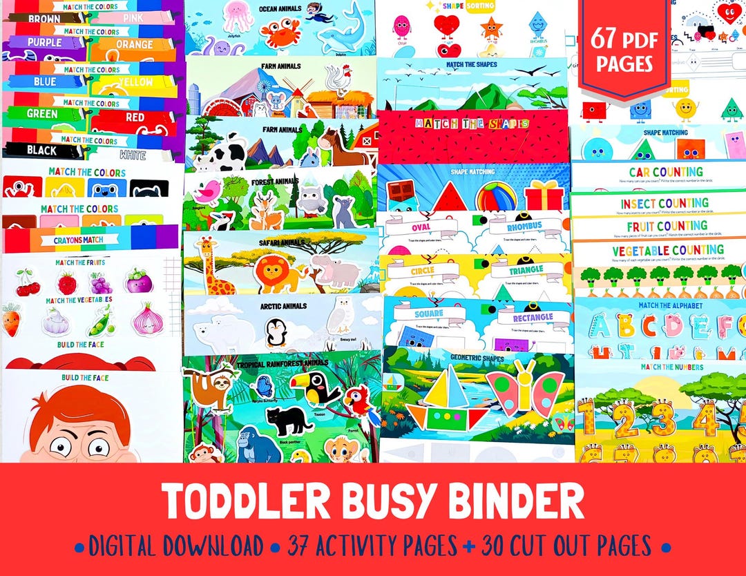 Toddler Learning Binder, Toddler Busy Binder, Toddler Busy Book ...