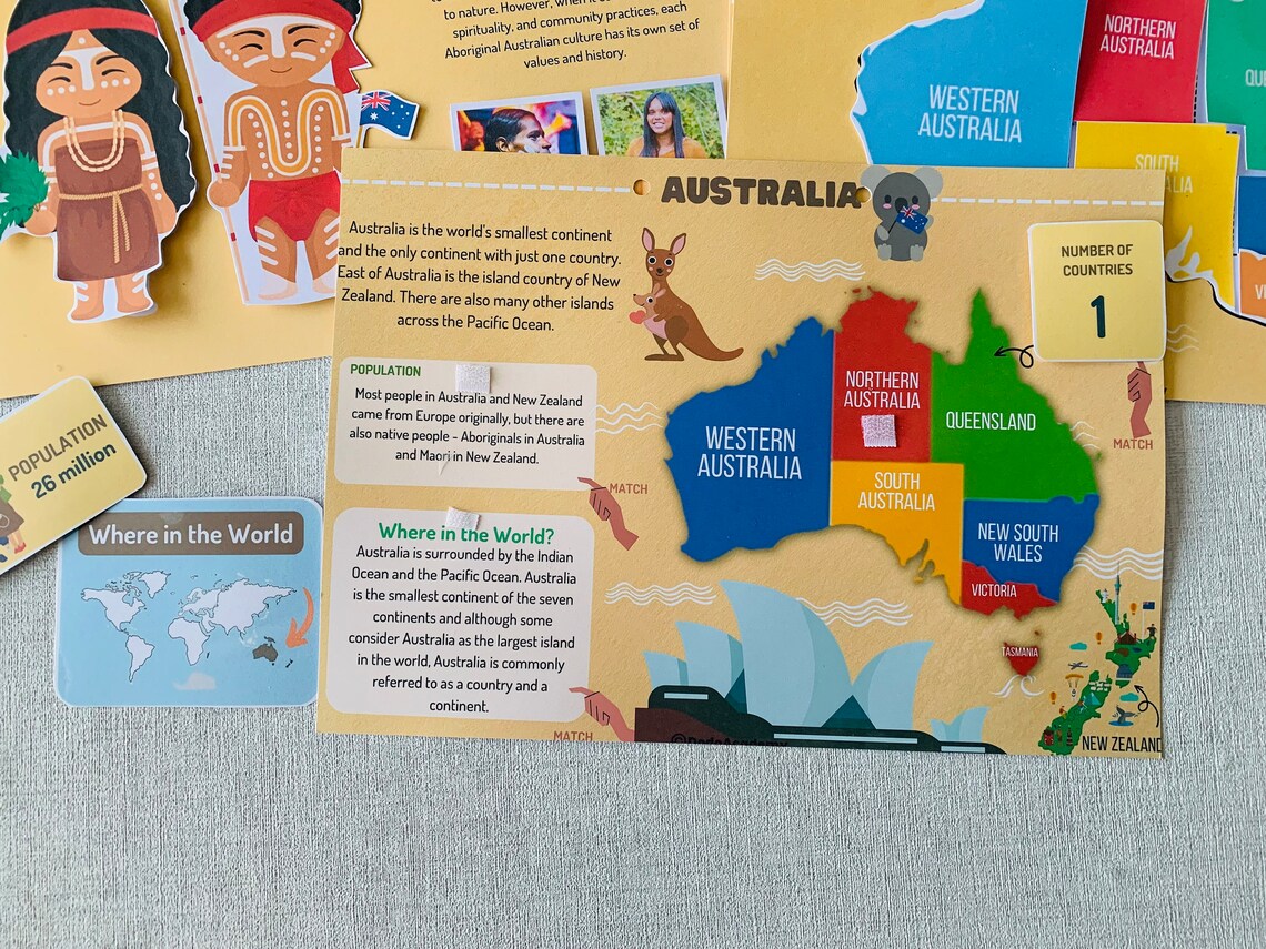 Australia Continents & Oceans Printable Activity Pack World Geography ...