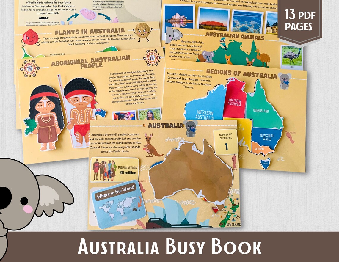 Australia Continents & Oceans Printable Activity Pack World Geography ...