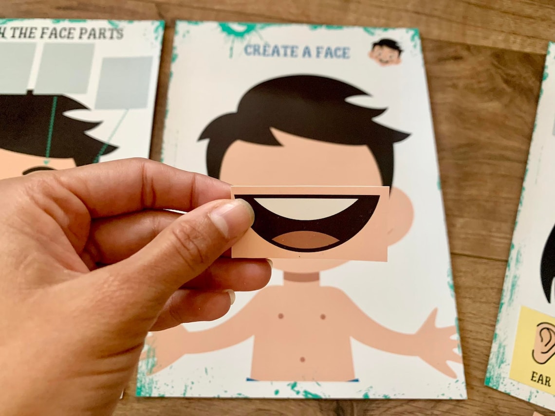 Face Parts Learning Activity Flashcards Human Anatomy - Etsy