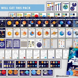 Solar System Busy Book Outer Space Flash Cards Astronomy Learning ...