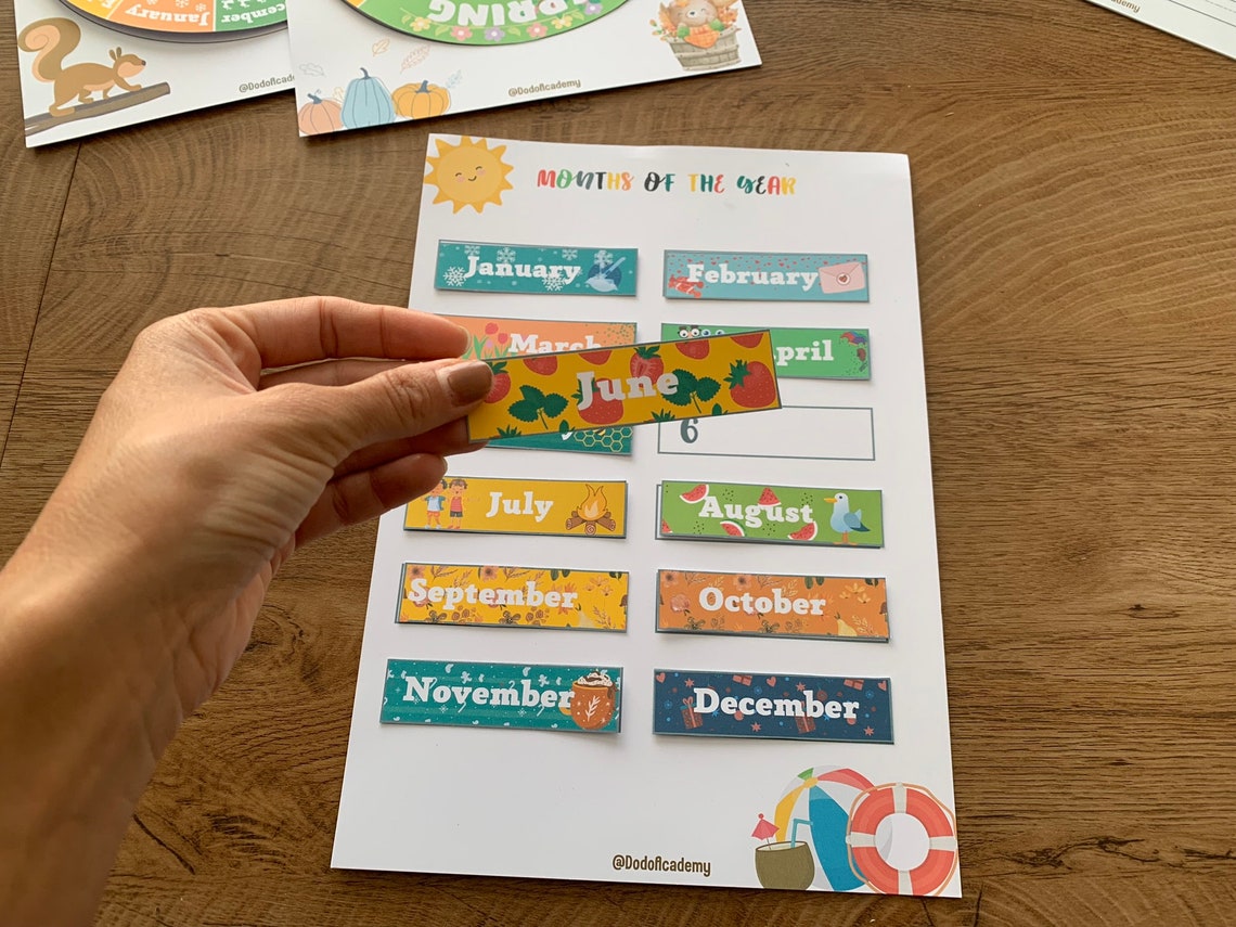Months and Seasons Wheel Printable Activities Toddler Matching - Etsy