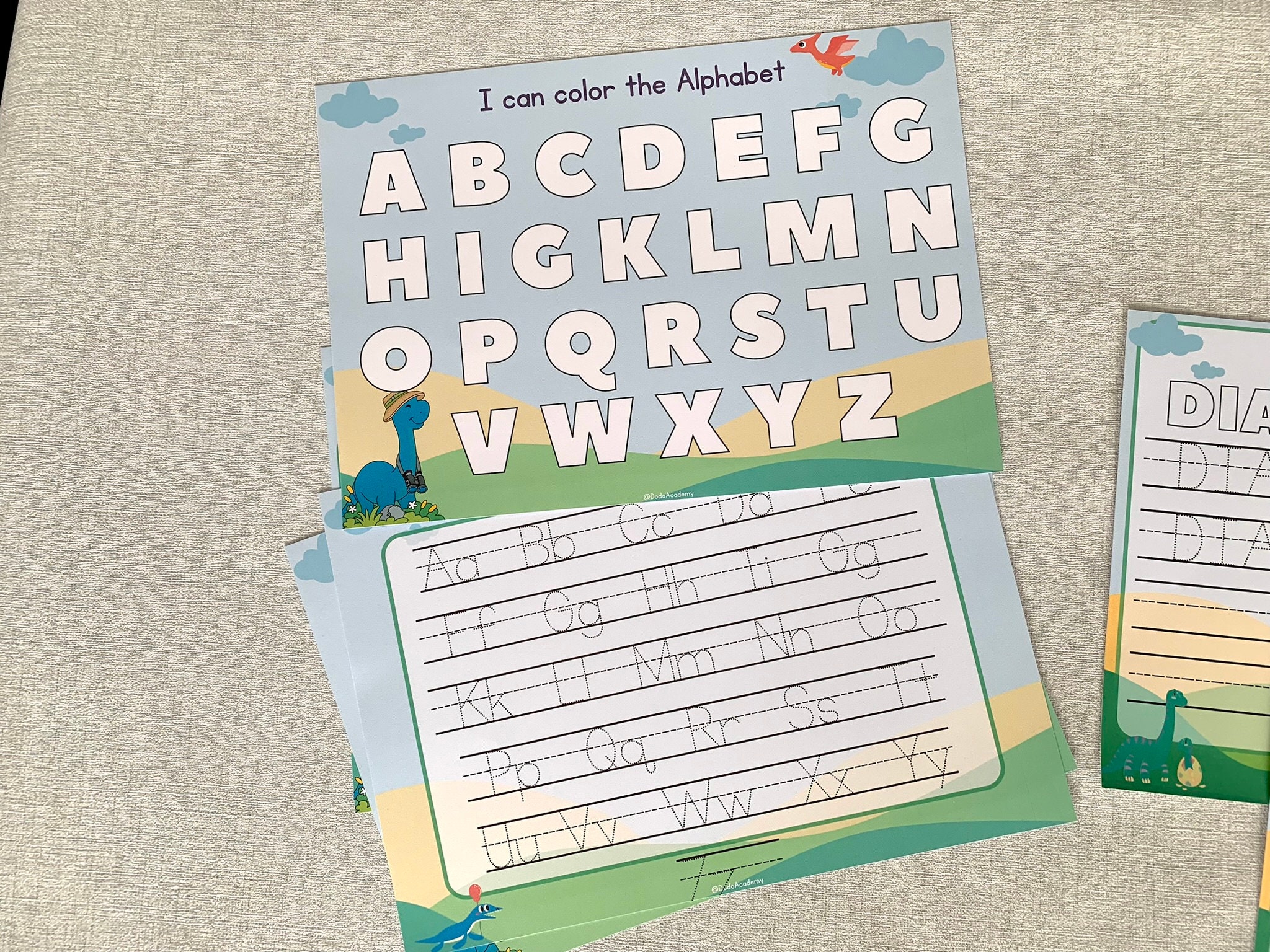 Custom Name Tracing Practice Dinosaur Birthday and Age Learning ...