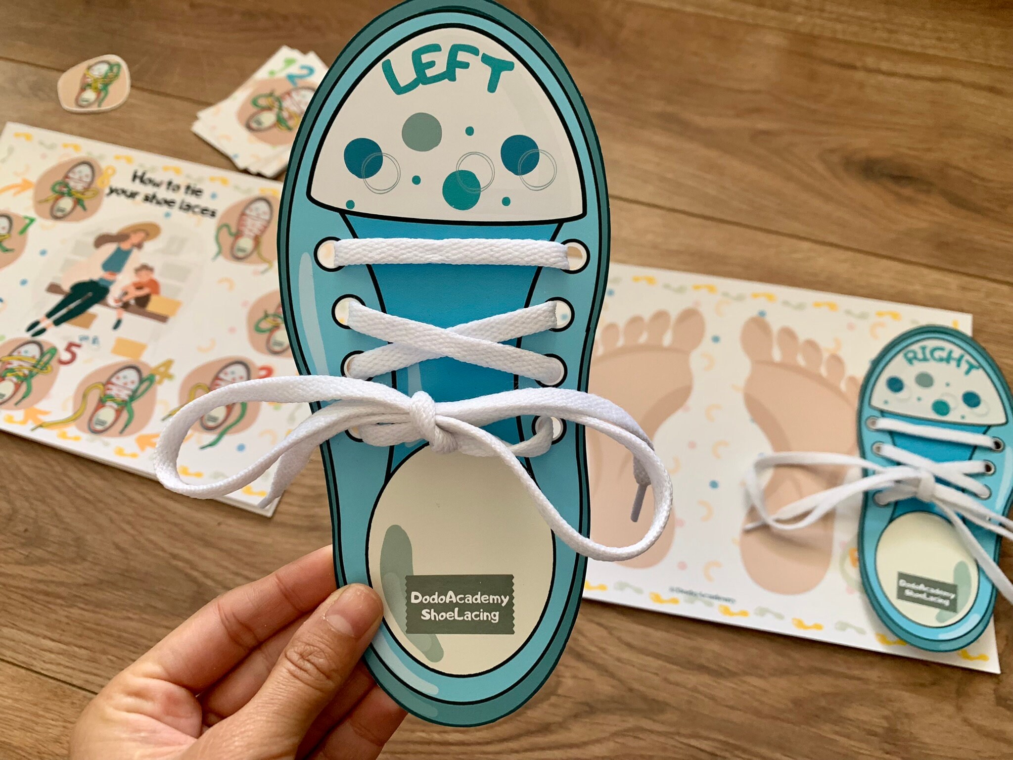 Shoe Tying Practice for Kids Shoe Lacing Cards Fine Motor Life Skills ...