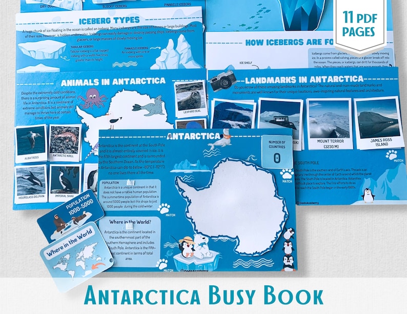 Antarctica Continents & Oceans Printable Activity Pack World Geography ...