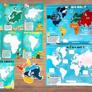 World Geography Map & Flashcards: Montessori Homeschool Printable (PDF ...