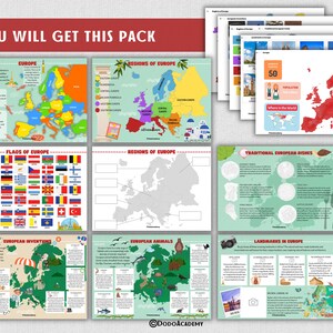 Europe Continents & Oceans Printable Activity Pack World Geography ...