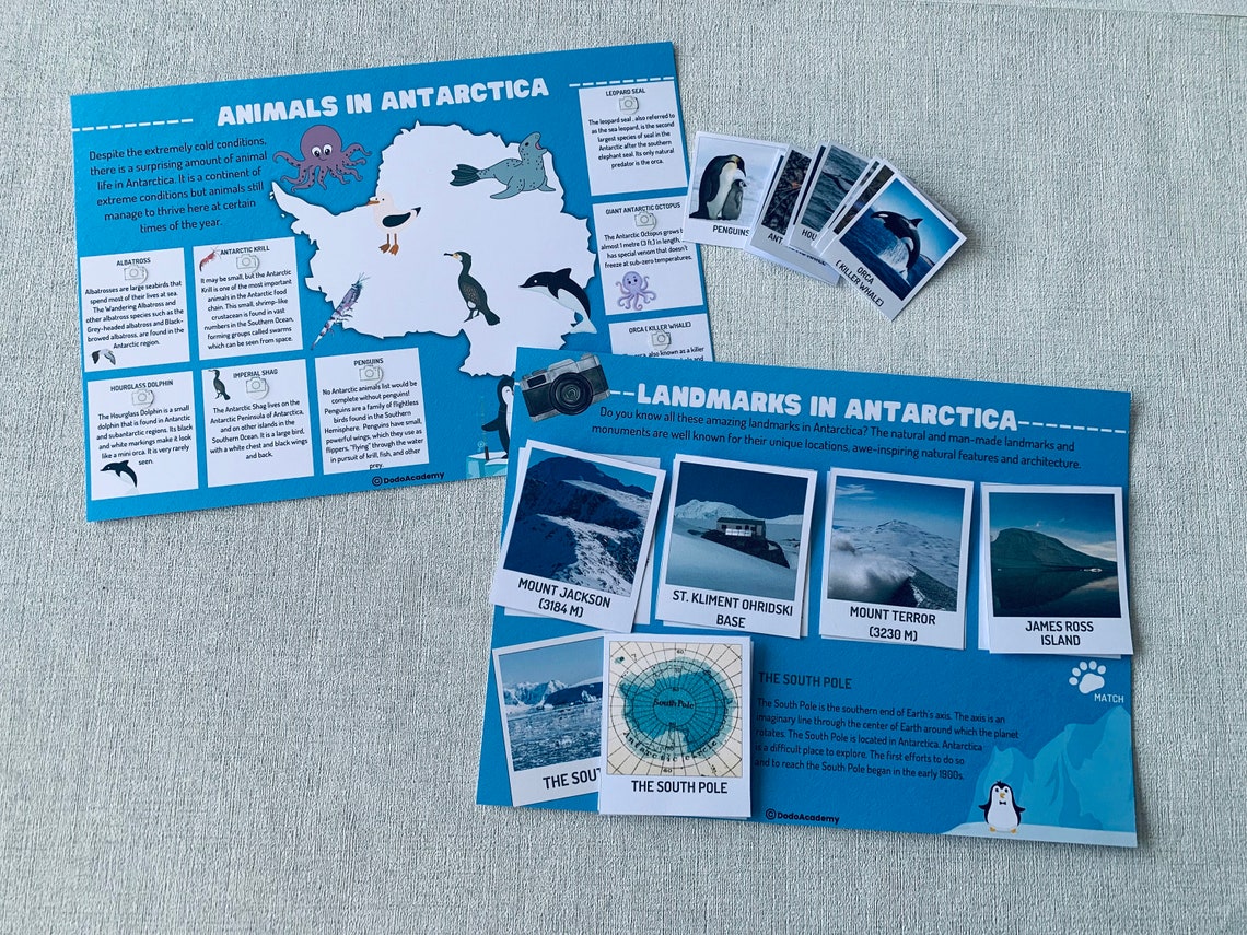 Antarctica Continents & Oceans Printable Activity Pack World - Etsy