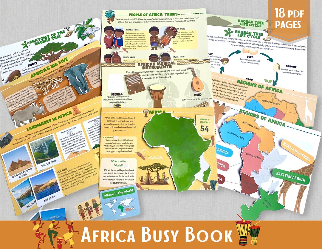 Africa Geography Activity Pack: Montessori Printable Busy Book (PDF) - Etsy