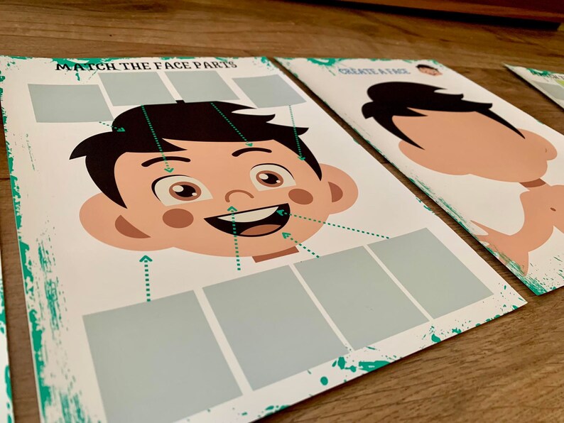 Face Parts Learning Activity Flashcards Human Anatomy Preschool ...