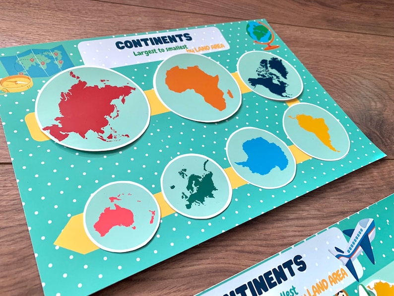 Continents & Oceans Printable Activity and Flashcards Pack - Etsy